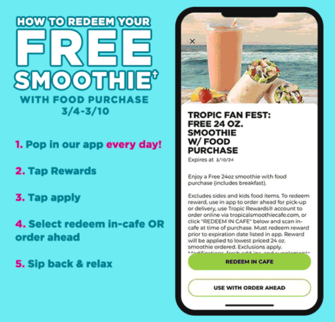 Tropical Smoothie Cafe Specials: Free Smoothies This Week