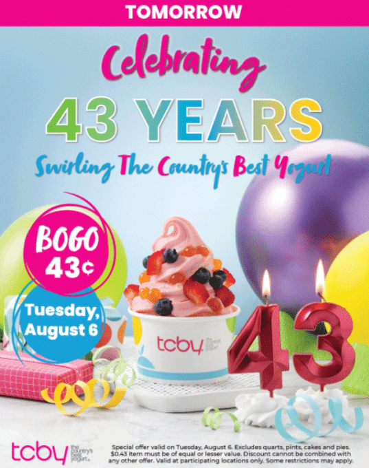 TCBY Coupons And Deals: Free Froyo - EatDrinkDeals