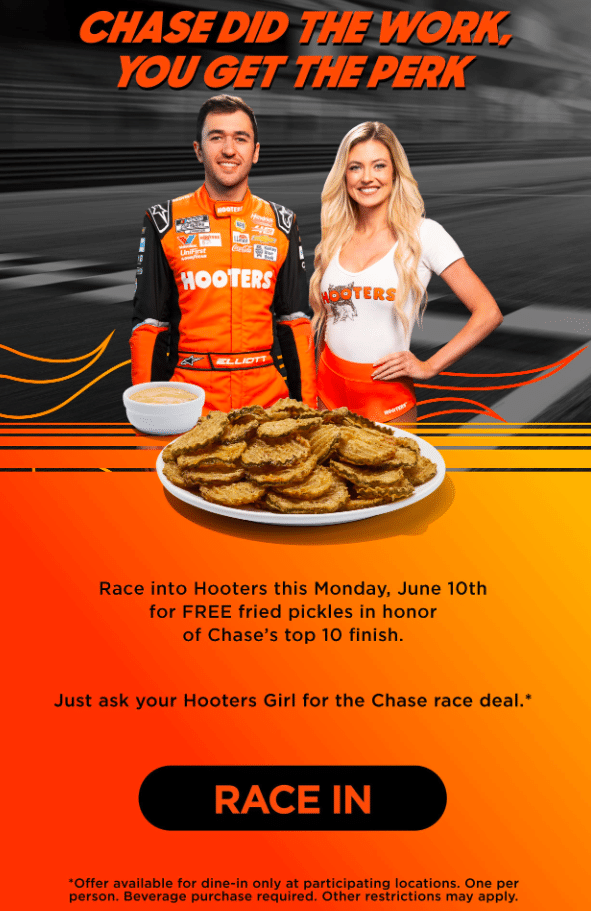 Hooters Deals and Promo Codes: Race Days