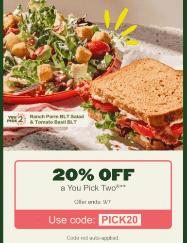 Panera Promo Codes And Specials: 20% Off