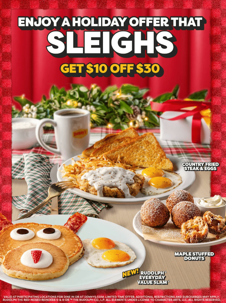 Denny's Specials And Coupons: $10 Off, Kids Eat Free